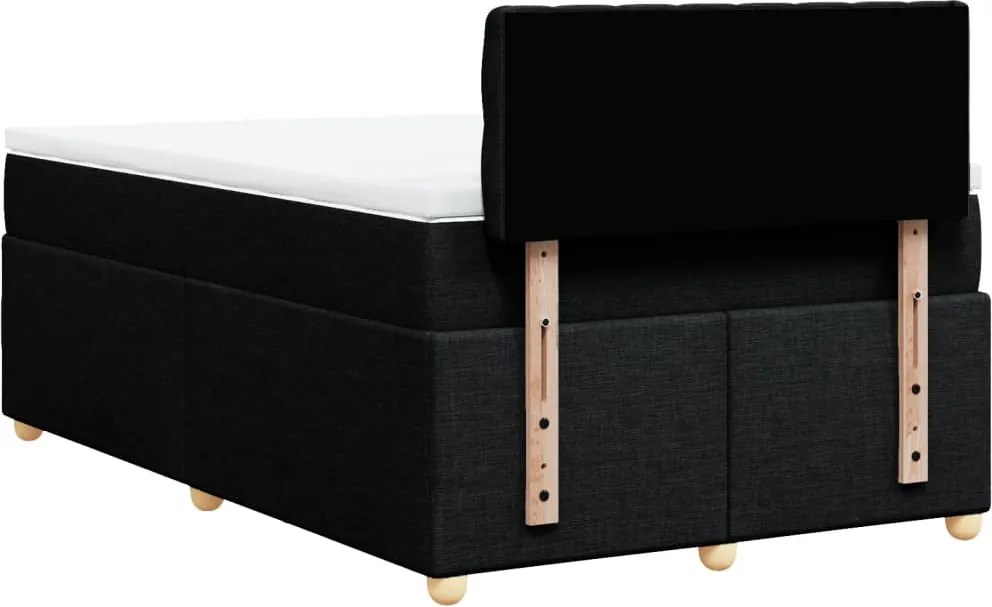 Box spring postel s matrací černá 120x200 cm textil 3286656