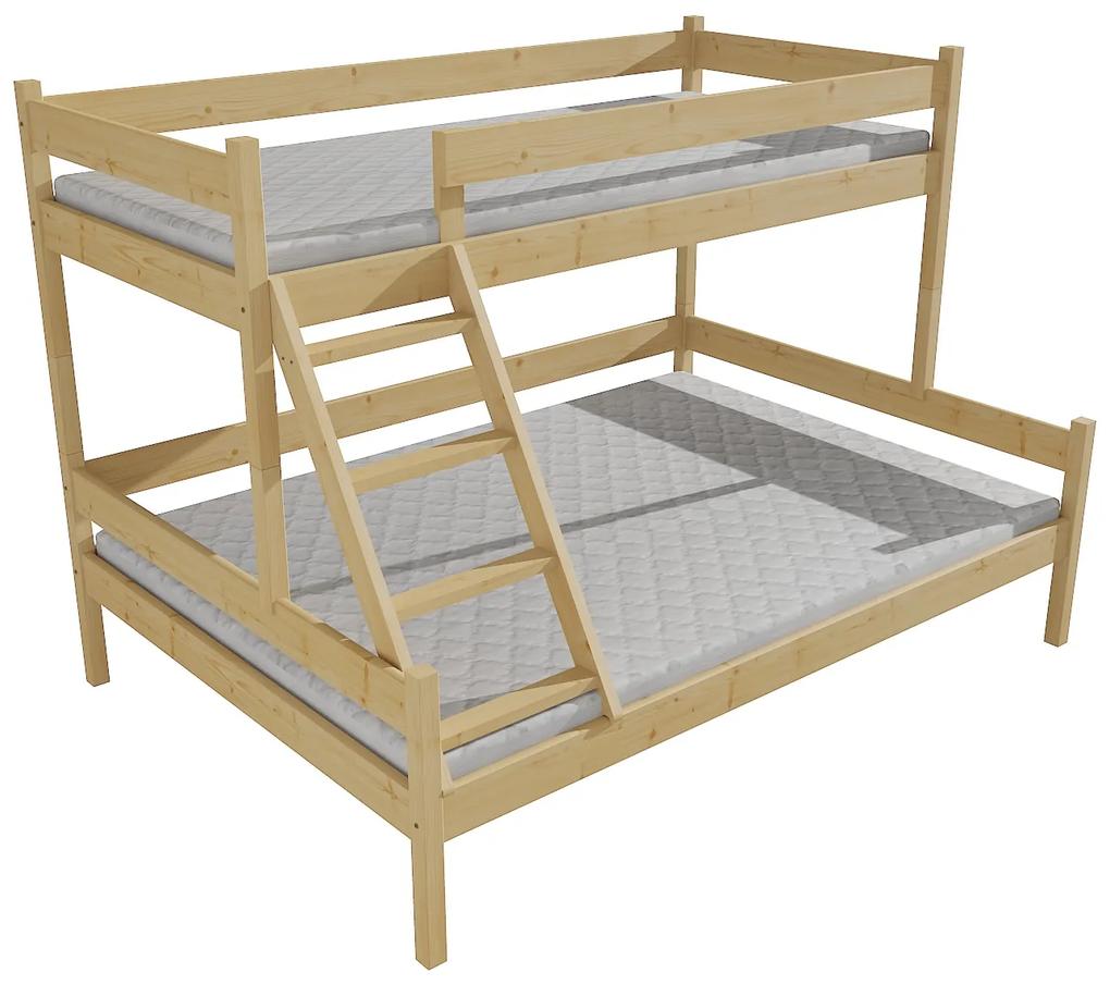 Vomaks Patrová postel s rozšířeným spodním lůžkem PPS 002 Rozměr: 90/120 x 200 cm, Barva: barva růžová