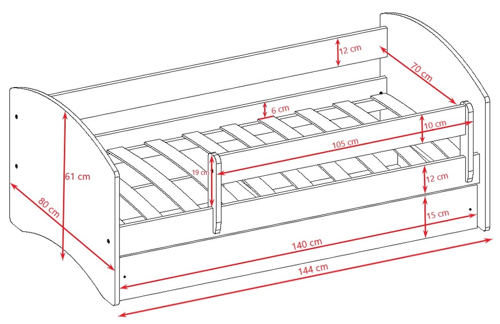 Dětská postel Babydreams panda bílá II