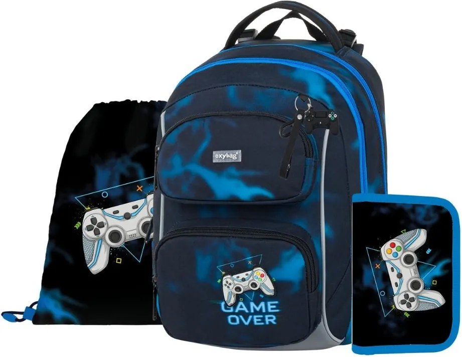 Oxybag OXY JUMPER - školní set Gamer 3 ks: batoh, penál, sáček