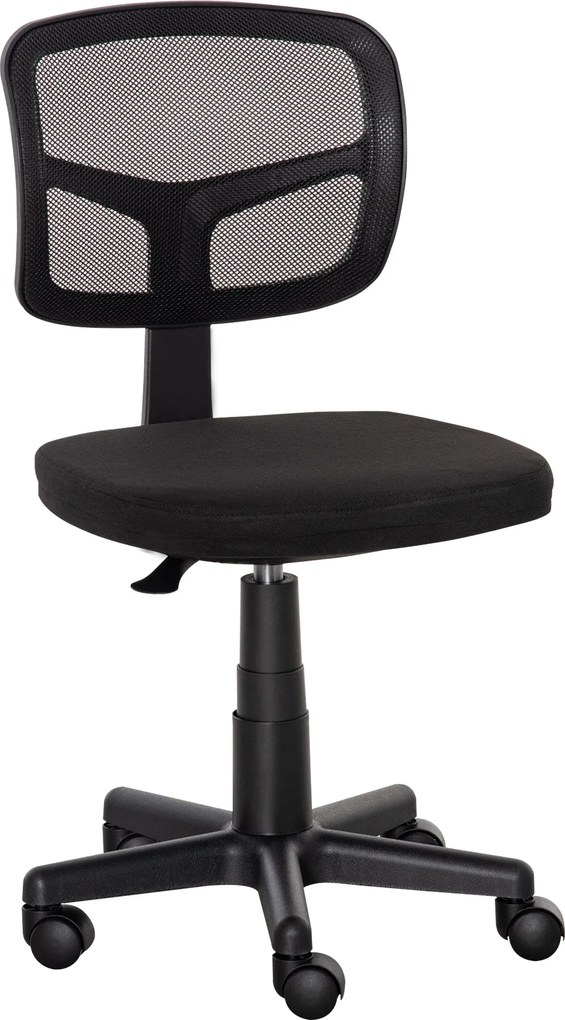Vinsetto Ergonomická síťová kancelářská židle 360° otočná s nastavovací výškou, prodyšným bederním opěradlem a bezpodmínečnými kolečky 43x48x77,5-89,5
