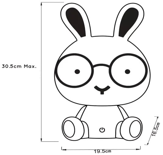 Lucide 71591/03/66 - LED Stmívatelná stolní lampa DODO LED/3W/230V králík