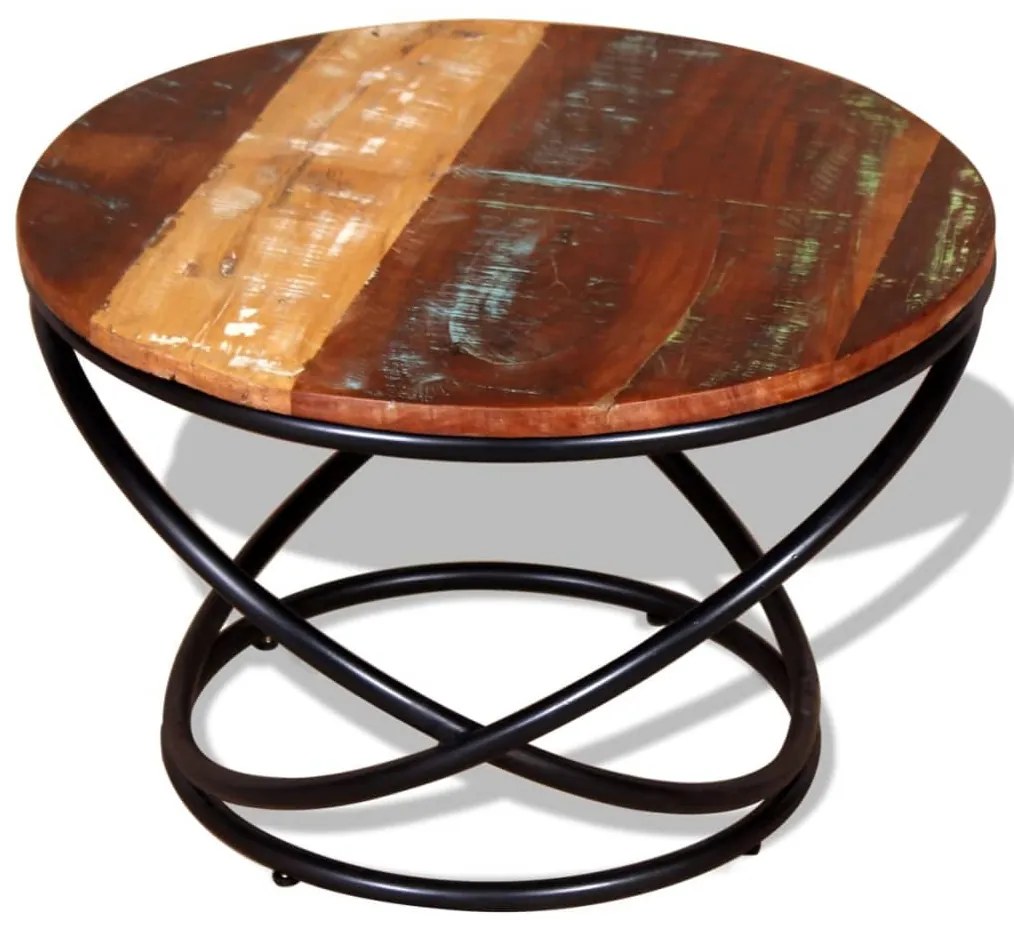 Konferenční stolek masivní regenerované dřevo 60x60x40 cm - Default Title