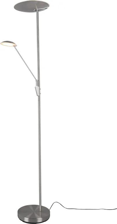TRIO 423010207 EDMONTON stojací lampa dotyková LED D300mm 33W/2950lm, 7,5W/650lm 2700-3350-4000K matný nikl, stmívatelné Stojanové lampy