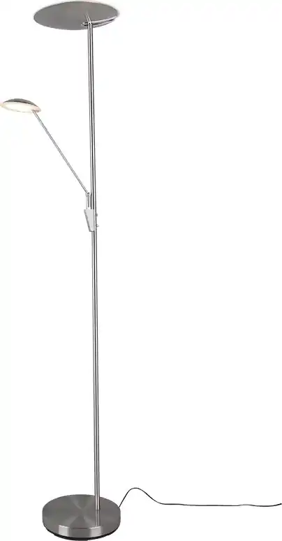 TRIO 423010207 EDMONTON stojací lampa dotyková LED D300mm 33W/2950lm,  7,5W/650lm 2700-3350-4000K matný nikl, stmívatelné Stojanové lampy | Biano