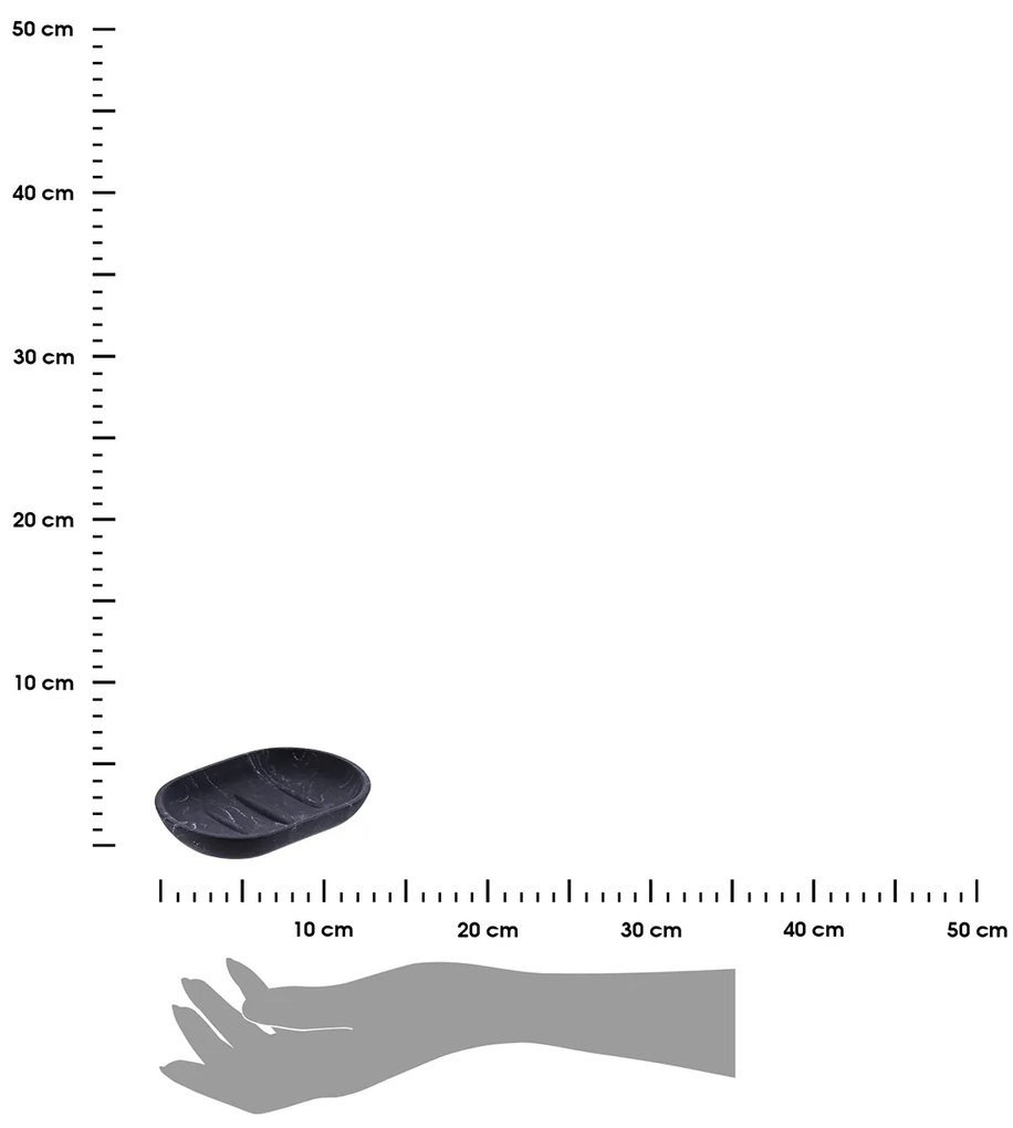 Miska na mýdlo Everist Black Marble, černá