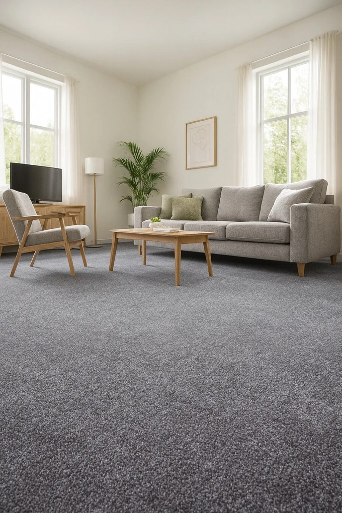 Condor Carpets, Metrážový koberec Prestige 376, na míru, šíře 4m, šedá, ab (mřížka), dětský pokoj