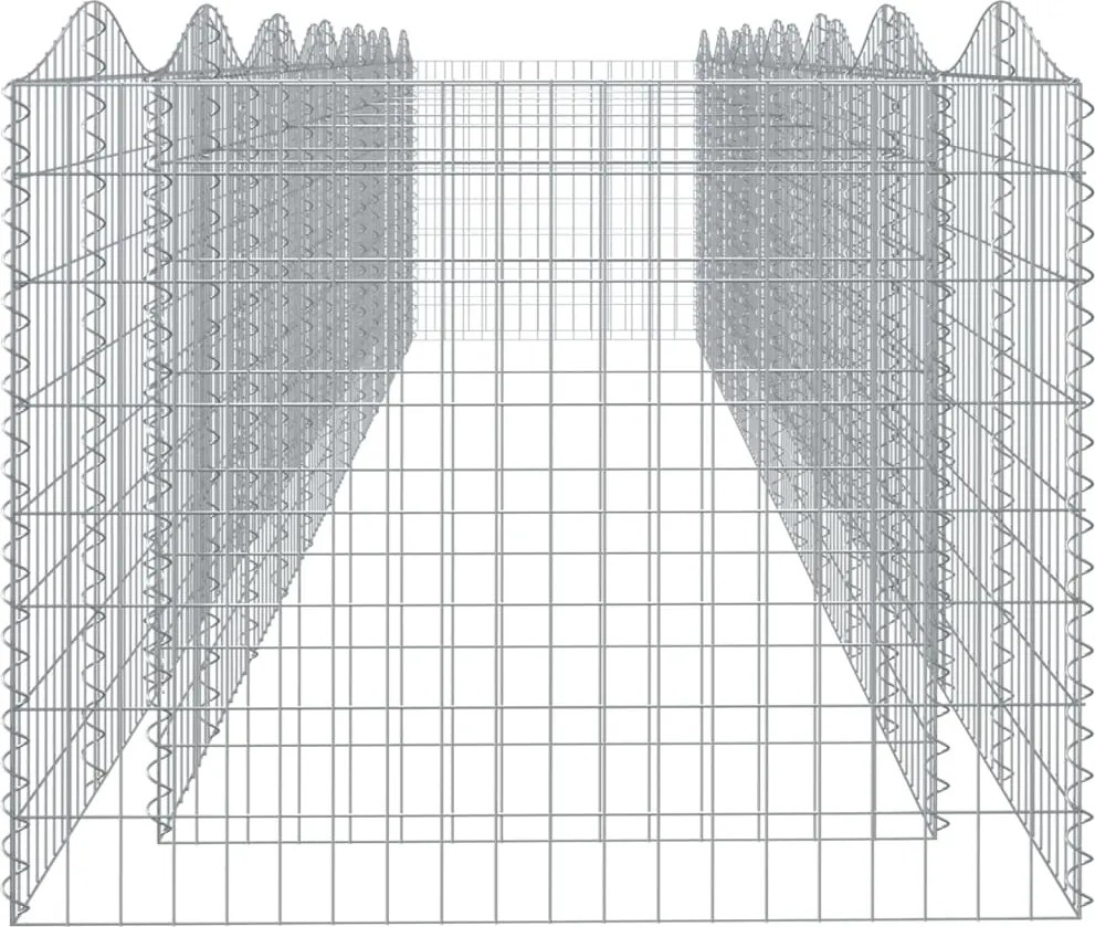 Klenutý gabion vyvýšený záhon 600x100x100 cm pozinkované železo 153556