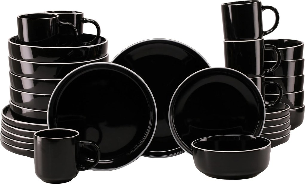 XXXLutz KOMBINOVANÁ SOUPRAVA Nordic Gourmet Schwarz 30dílné Creatable - Online Only nádobí - 007768069704