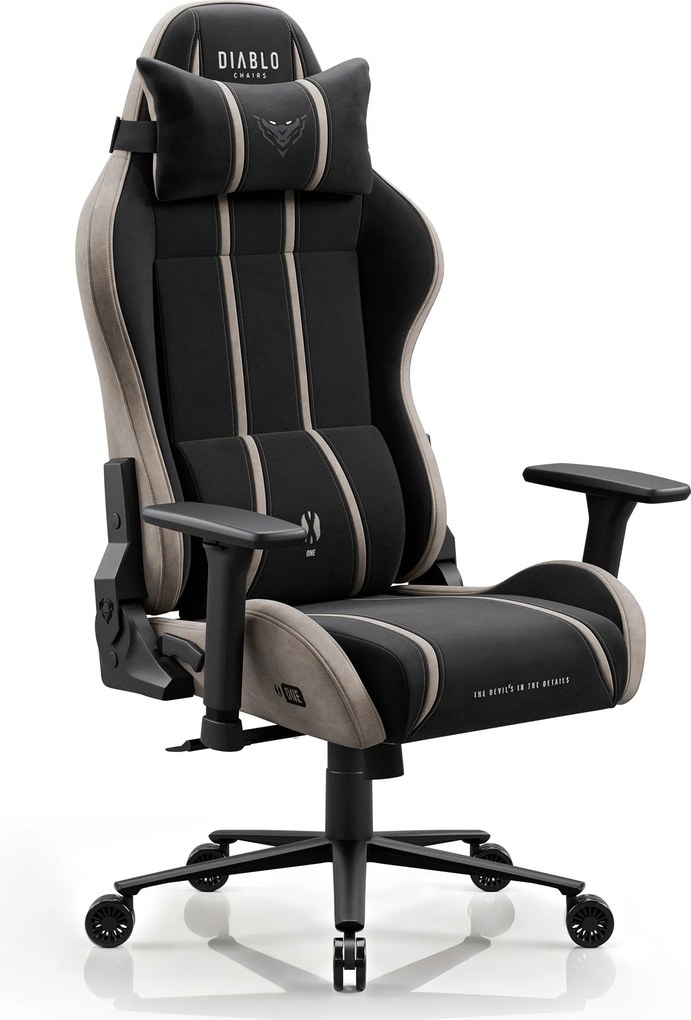 Látková herní židle černo-béžová King Size: Diablo X-One 2.0 Camel Black