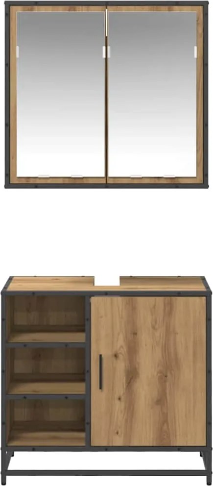 Sada koupelnového nábytku 2 ks Artisanový dub 65 x 33 x 60 cm 3402403