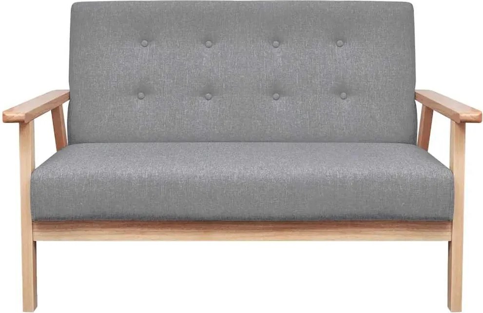 Sedací souprava 2 kusy textil světle šedá 272220