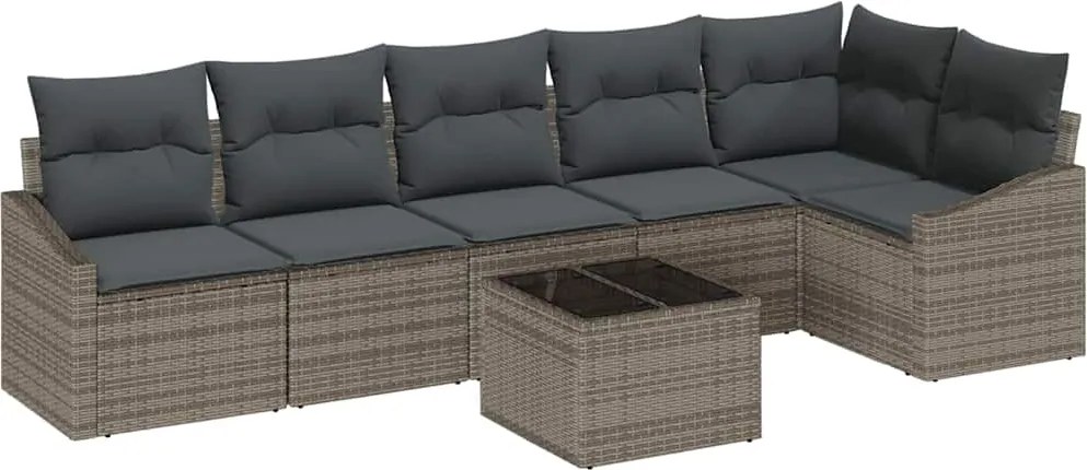 Set pohovek 7 ks Šedá polyratan 3346749