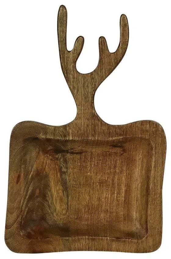 Mísa z mangového dřeva s parožím - 25*2*40cm