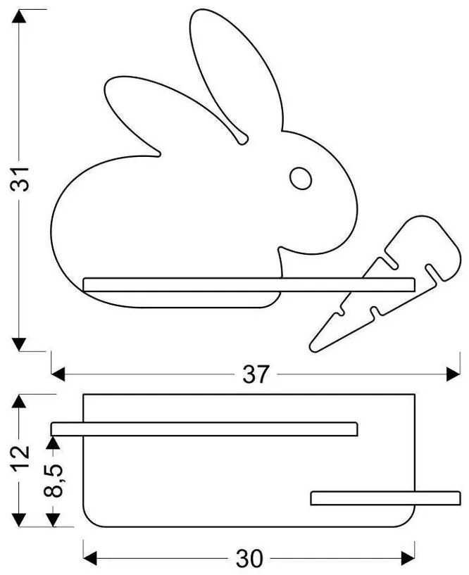 Dětská nástěnná lampička RABBIT LED Candellux