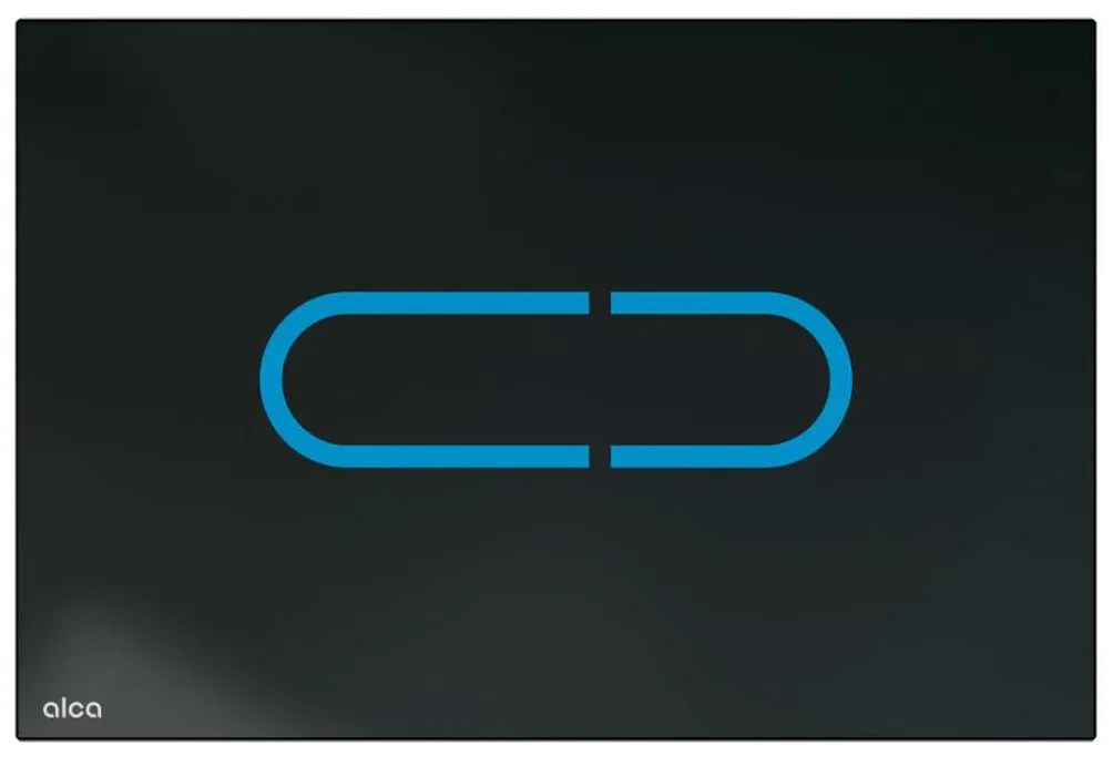 Alca - Elektronické ovládání splachování, s podsvícením, pro instalační moduly Slim, sklo/černá NIGHT LIGHT-1-SLIM
