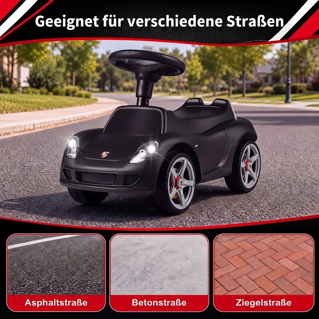 Costway Porsche Licencované auto pro spolujízdu pro děti od 18 měsíců. Push auto