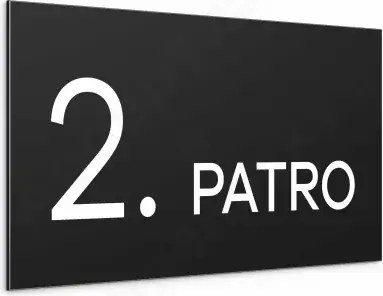 ACCEPT Označení podlaží "2. PATRO" - stříbrná tabulka - černý popis