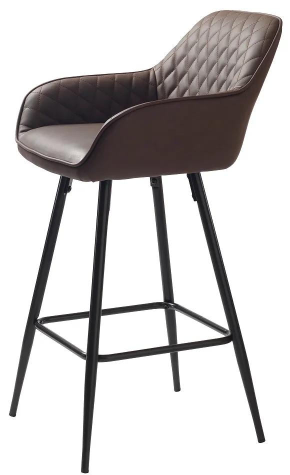 Designová barová židle Dana tmavě hnědá ekokůže - II. třída
