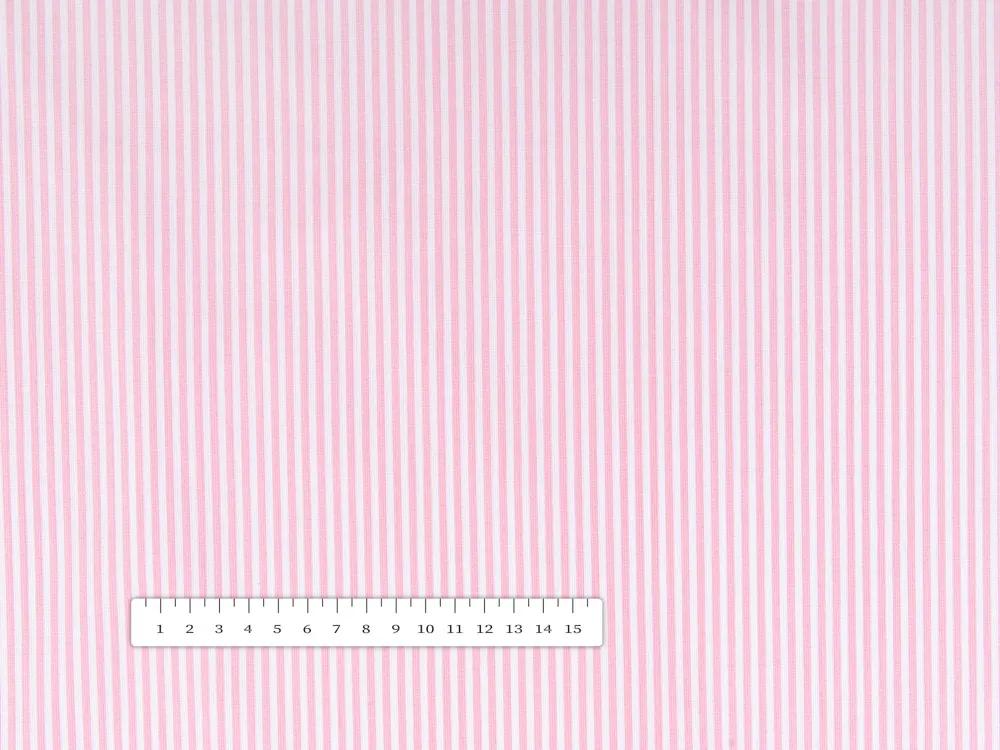 Biante Bavlněný obdélníkový ubrus Sandra SA-255 Růžovo-bílé proužky 100x160 cm