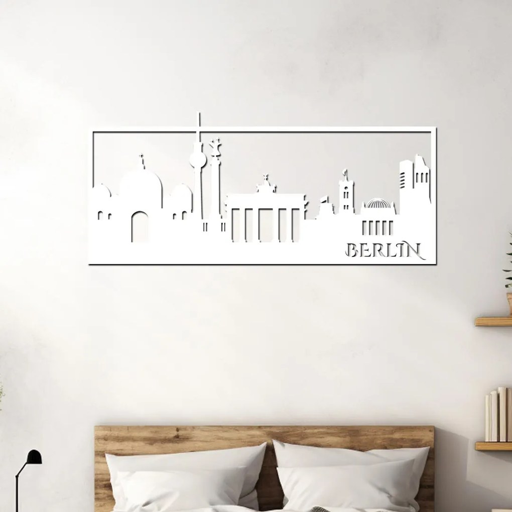 dřevo života Dřevěná dekorace na zeď BERLIN Zvolte rozměr (cm): 80x37, Zvolte barvu dekoru: Černá