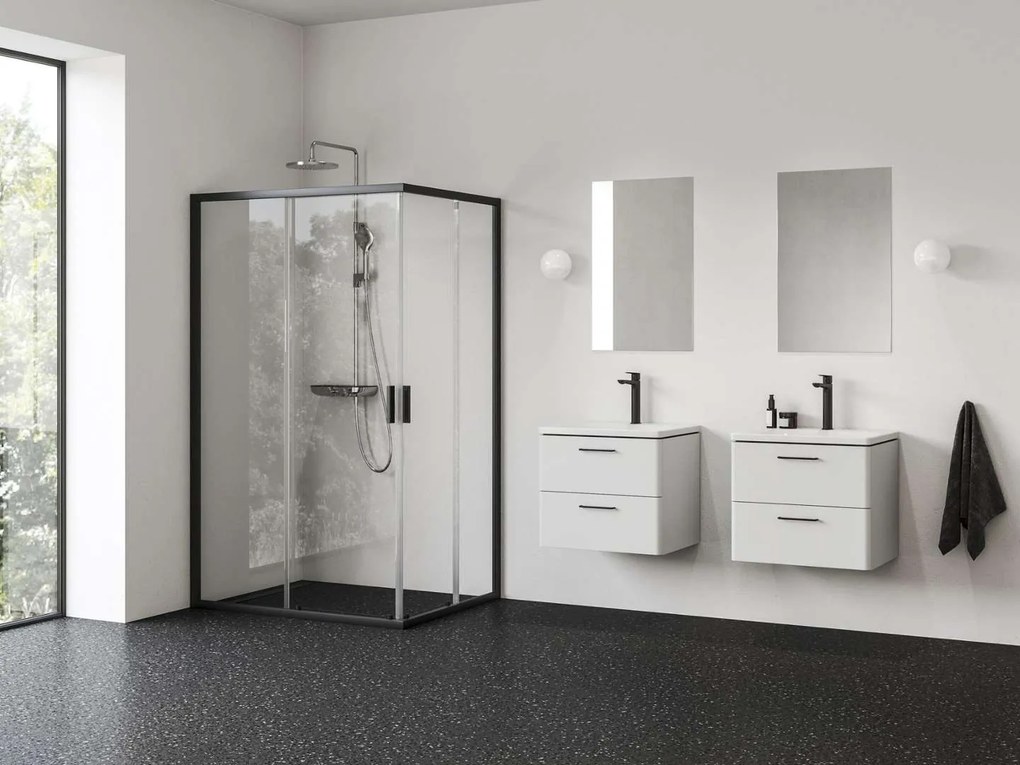 Ravak Blix II - Sprchové dveře NBLRV2K-90, 90x195 cm, černá/čiré sklo 1XM70300Z1