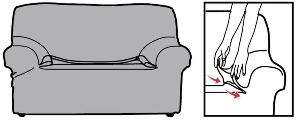 Potah na sedačku multielastický, Denia, bordový čtyřkřeslo - š. 220 - 260 cm