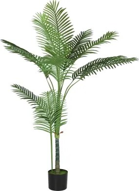 HOMCOM umělá pokojová rostlina 150 cm, Palma Areca, umělý strom s plastovým květináčem a plstěním, zelená