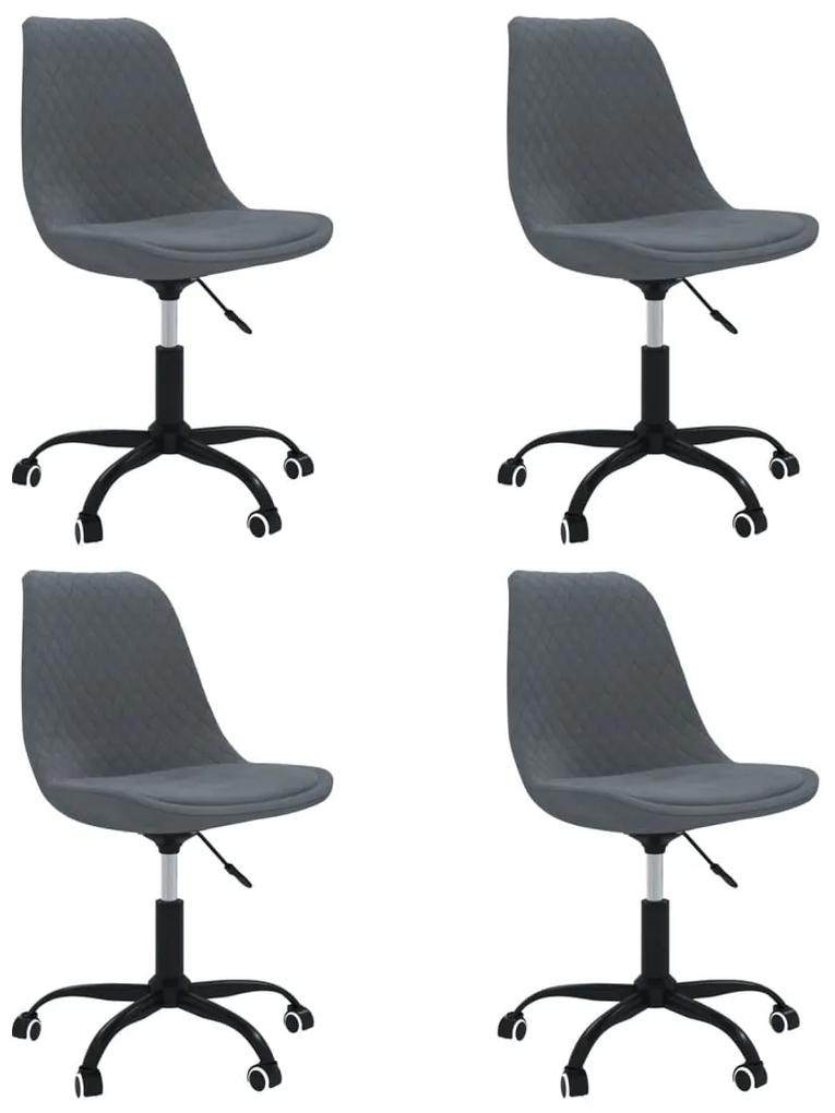 Otočné jídelní židle 4 ks tmavě šedé textil,  3085432