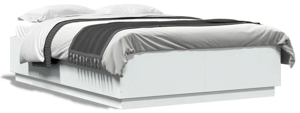 Rám postele s LED osvětlením bílý 120 x 200 cm kompozitní dřevo,  3209618