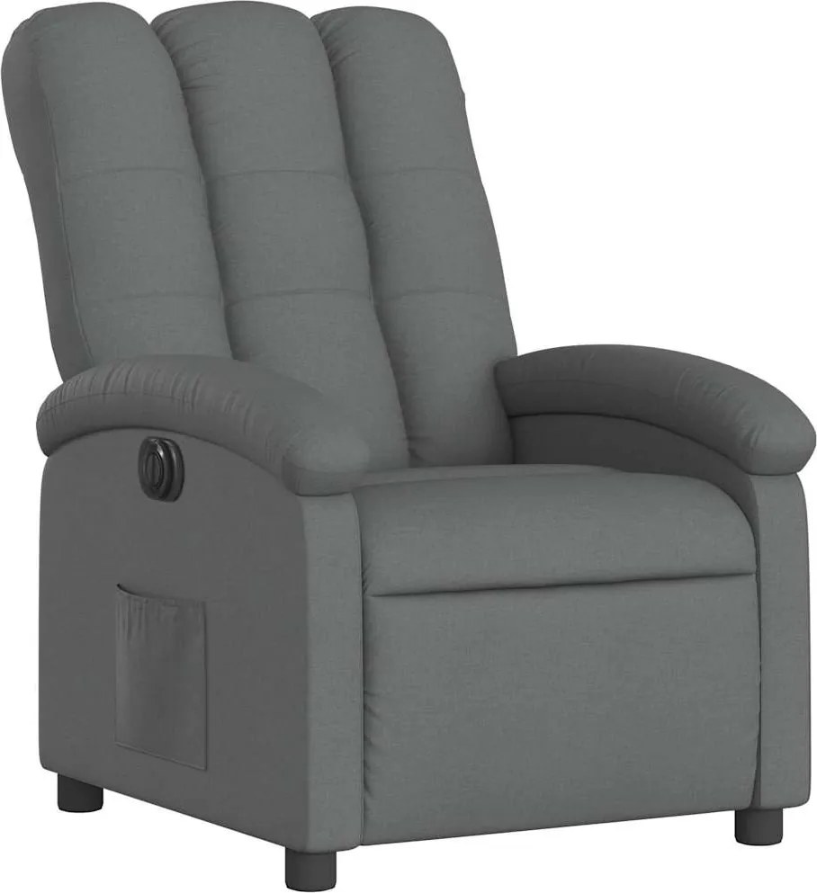 Elektrické polohovací křeslo tmavě šedé textil 3204069