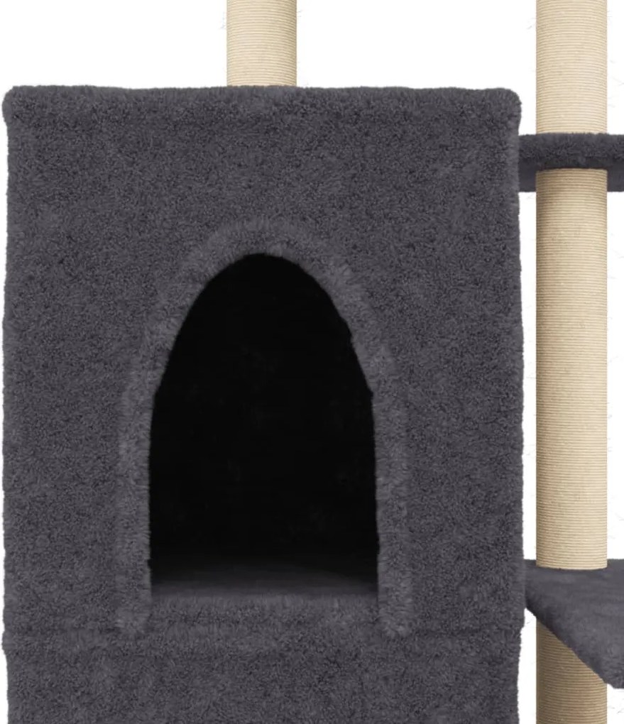 Škrabadlo pro kočky se sisalovými sloupky tmavě šedé 97 cm 172114