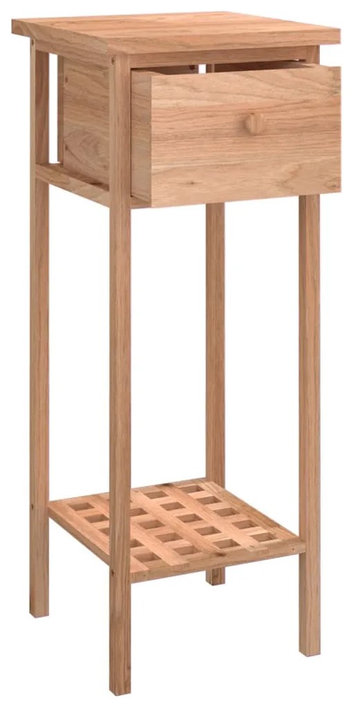 Odkládací stolek se zásuvkou 25 x 25 x 60 cm masivní ořech - Default Title