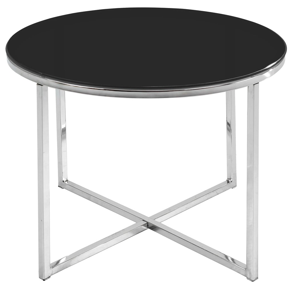 Actona Černý kulatý odkládací stolek Corlu, 55x55x45 cm