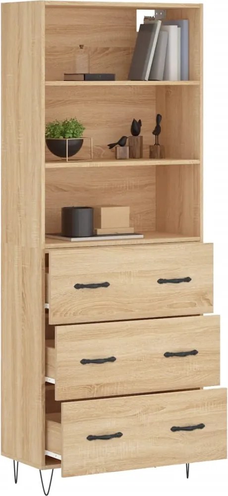 Skříň highboard dub sonoma 69,5 x 34 x 180 cm kompozitní dřevo 3189376
