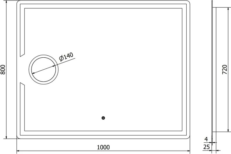 Mexen Onyx osvětlené koupelnové zrcadlo s kosmetickým zrcátkem 100 x 80 cm, LED 6000K, protimlhové - 9813-100-080-611-00
