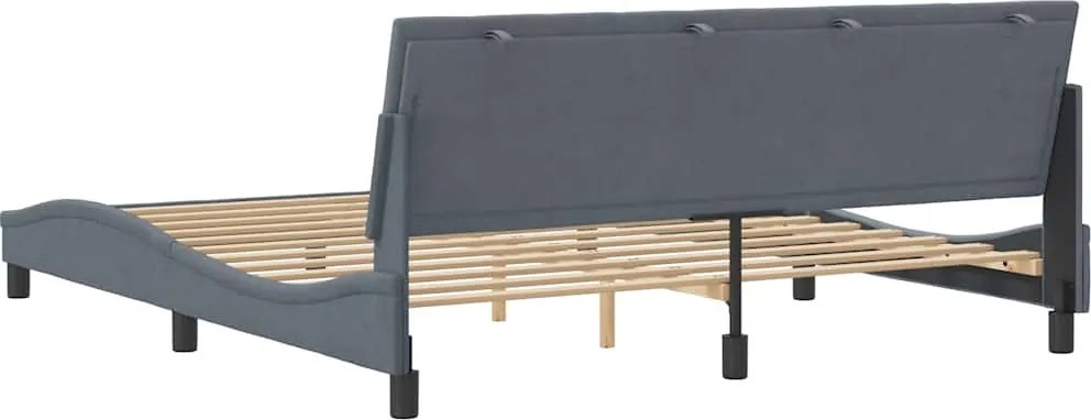 Rám postele bez matrace Hanko tmavě šedý 180 x 200 cm samet 3207862