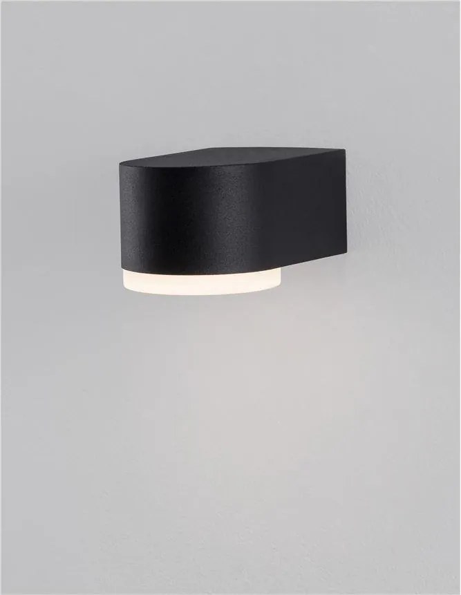 NV 9200201 Venkovní nástěnné svítidlo NUS černý hliník a akrylový difuzor LED 4W 3000K 100-240V 120st. IP54 světlo dolů - NOVA LUCE