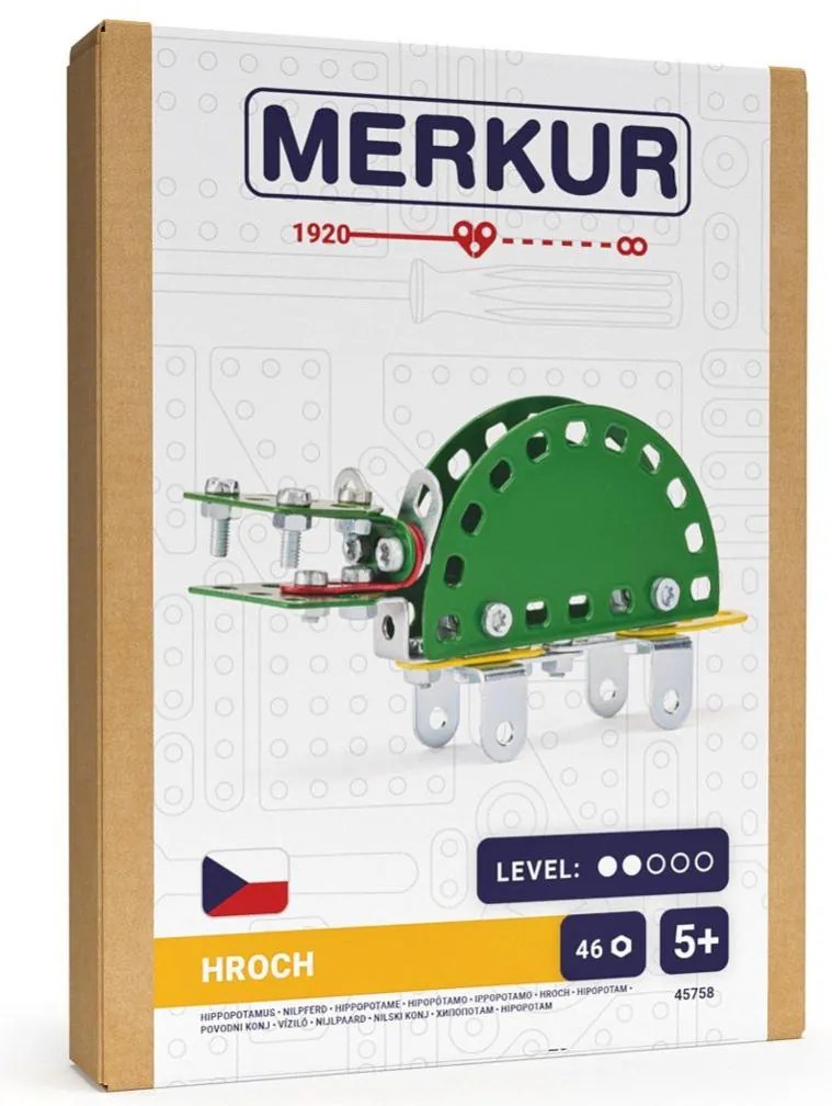 Stavebnice MERKUR Hroch mini 45ks v krabici 13x18,5x3cm
