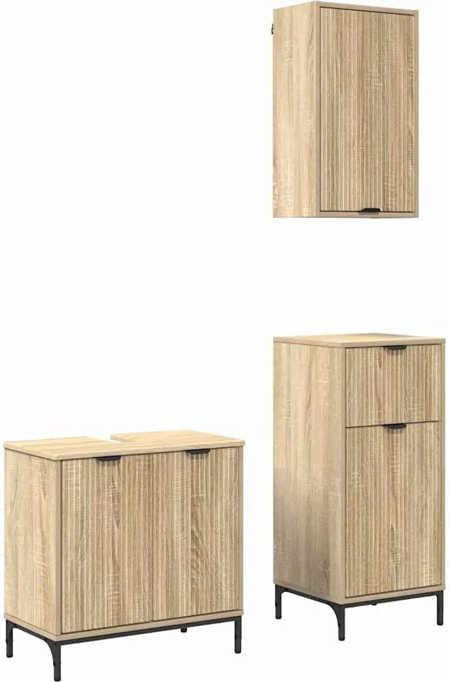 Sada koupelnového nábytku 3 ks Sonoma dub 39,5 x 36 x 88 cm 3393105