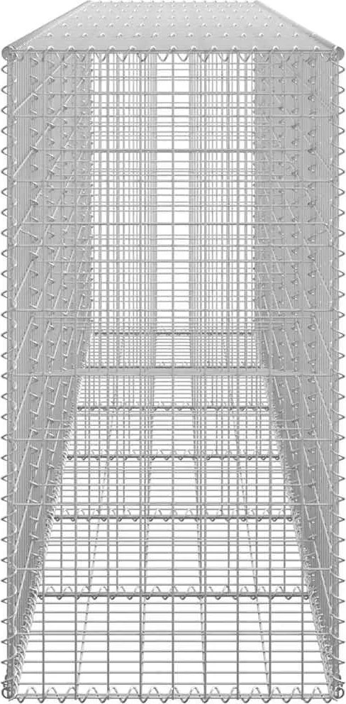 Gabionová zeď s víky z pozinkované oceli 300 x 50 x 100 cm 143592