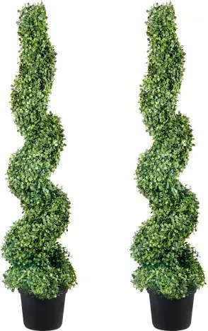 Umělé topiary Zimostrázové stromy, 1,2 m vysoké (2 kusy) Umělá topiová rostlina
