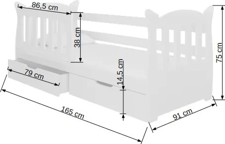 ADRK Furniture Postel s matrací LENA