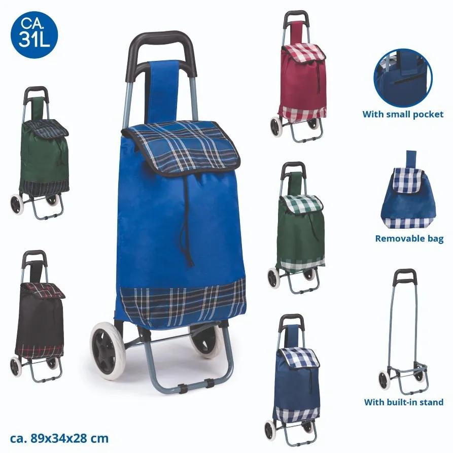 EDCO Nákupní taška na kolečkách modrá se světlým poklopemED-249769mosv