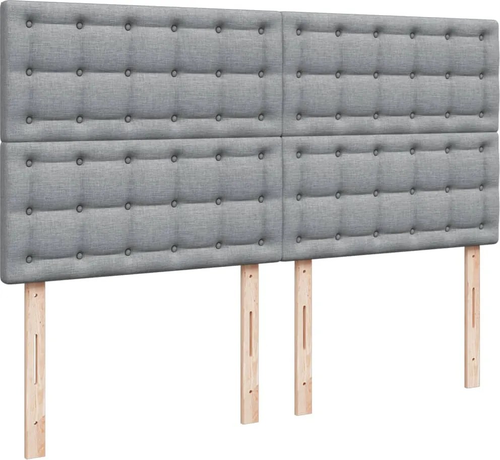 Box spring postel s matrací světle šedá 200 x 200 cm textil 3291401