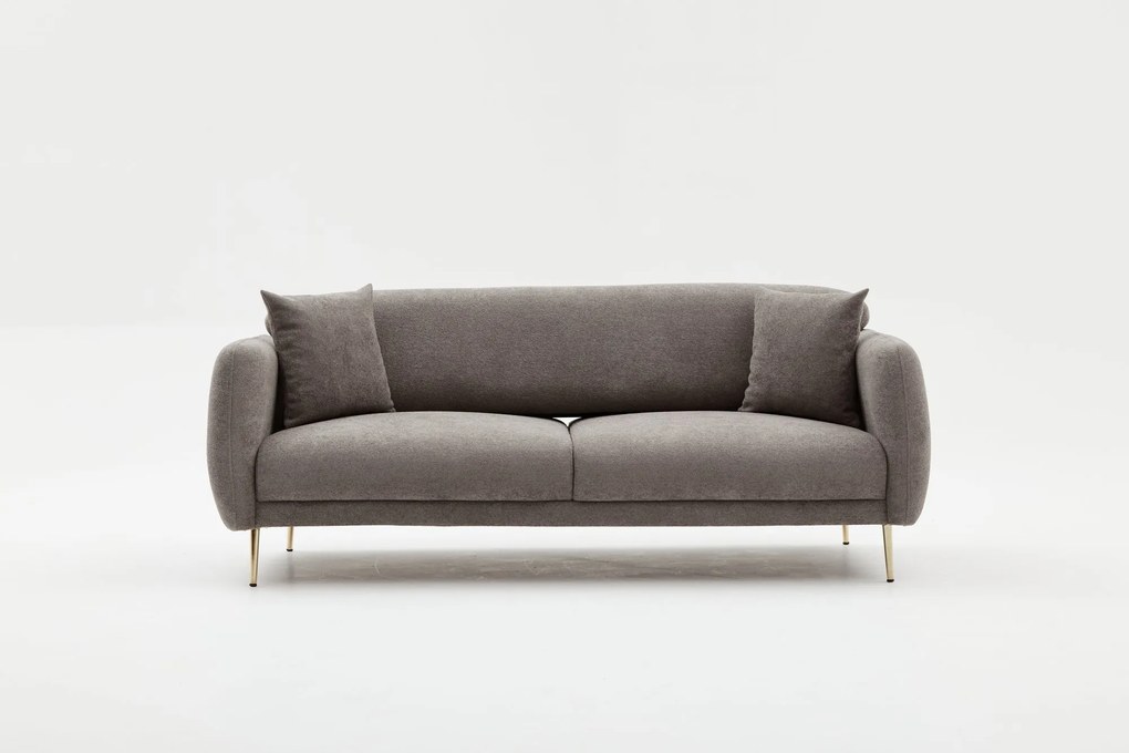 Atelier del Sofa 3-místná pohovka Simena - Grey, Šedá, Zlatá