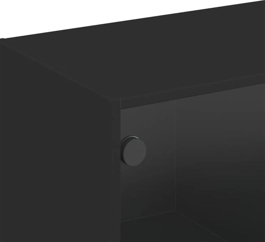 vidaXL Nástěnná skříňka se skleněnými dvířky 102x37x35 cm [836512] Barva: kouřový dub