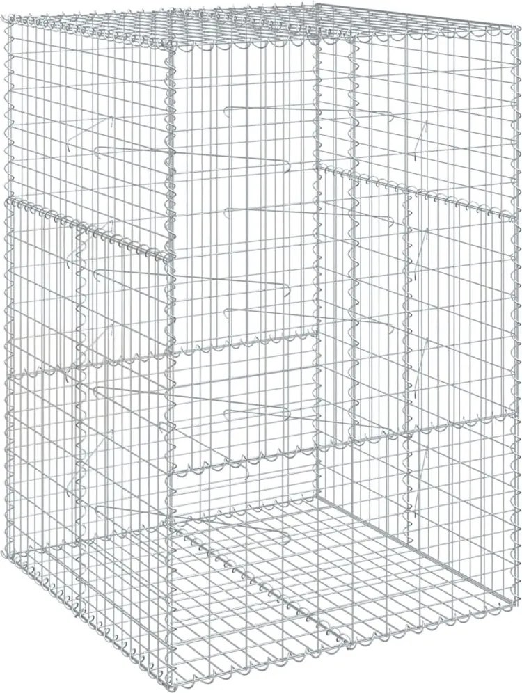 Gabionový koš s víkem 100 x 100 x 150 cm pozinkované železo 3295213