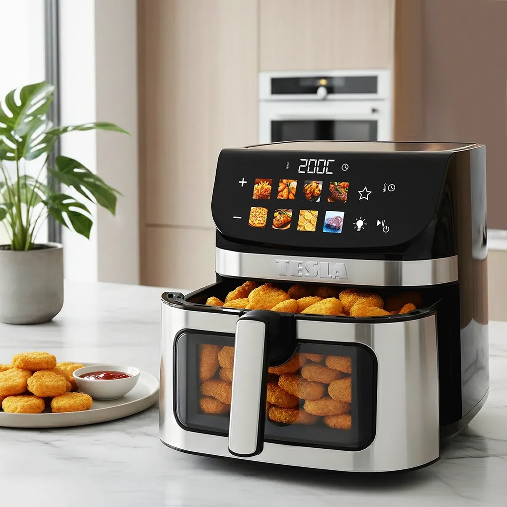 TESLA AirCook DualHeat QD73 XXL - multifunkční digitální horkovzdušná fritéza