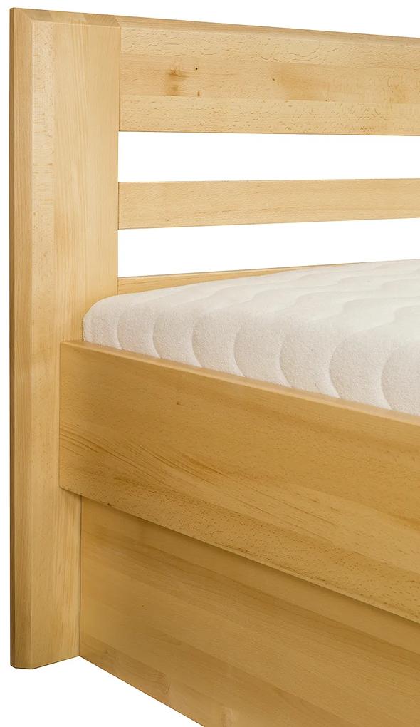 Drewmax LK111 BOX 200x200 cm dřevěná postel masiv buk dvojlůžko